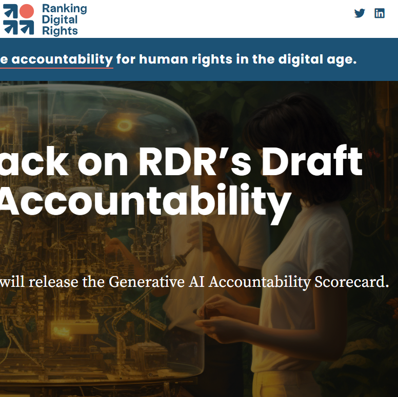 Ranking Digital Rights will release a generative AI accountability ...