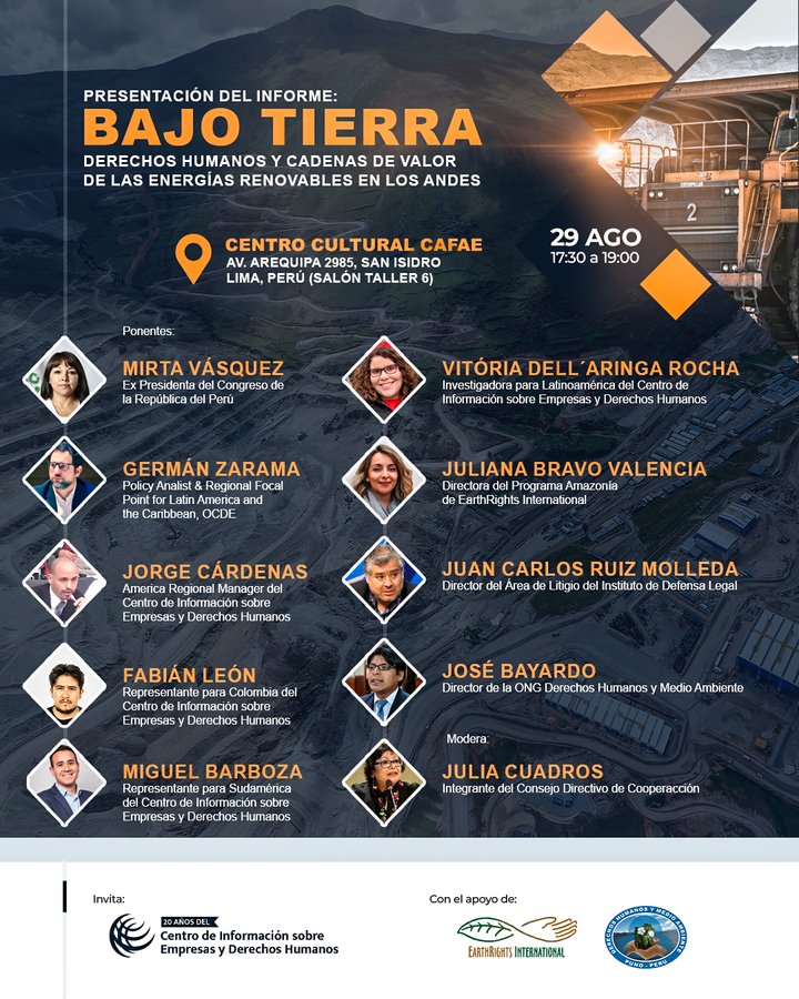 Presentation of the report: Below ground: Human rights and renewable ...